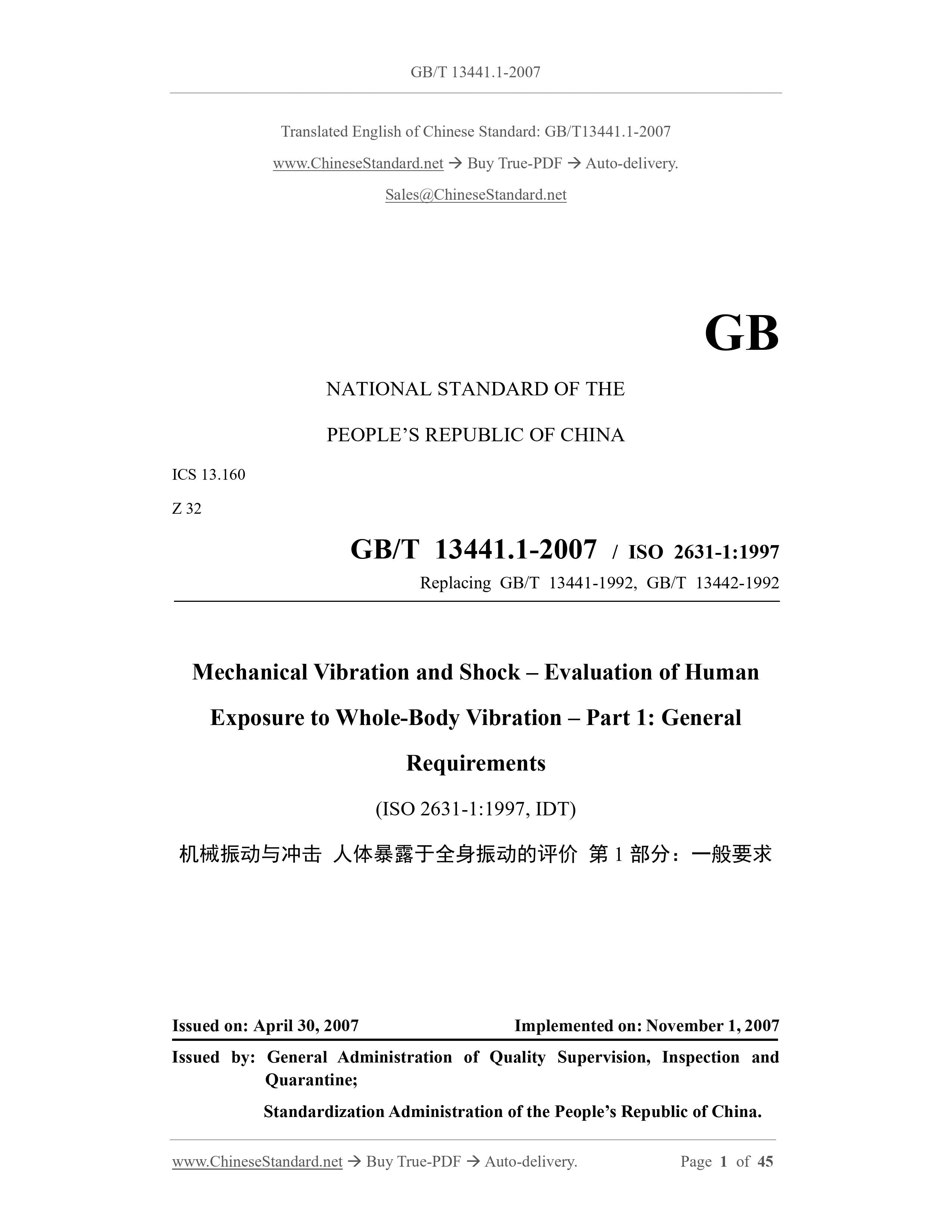 GB/T 13441.1-2007 English PDF (GB/T13441.1-2007) – www.ChineseStandard.us (www.ChineseStandard.net)
