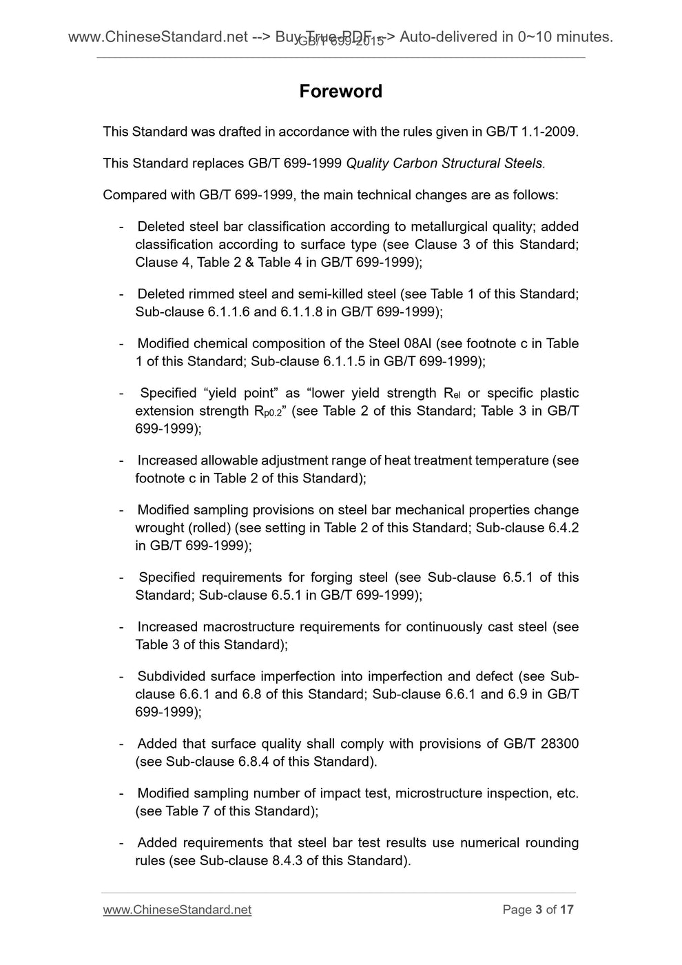 GB/T 699-2015 English PDF (GB/T699-2015) – www.ChineseStandard.us (www.ChineseStandard.net)