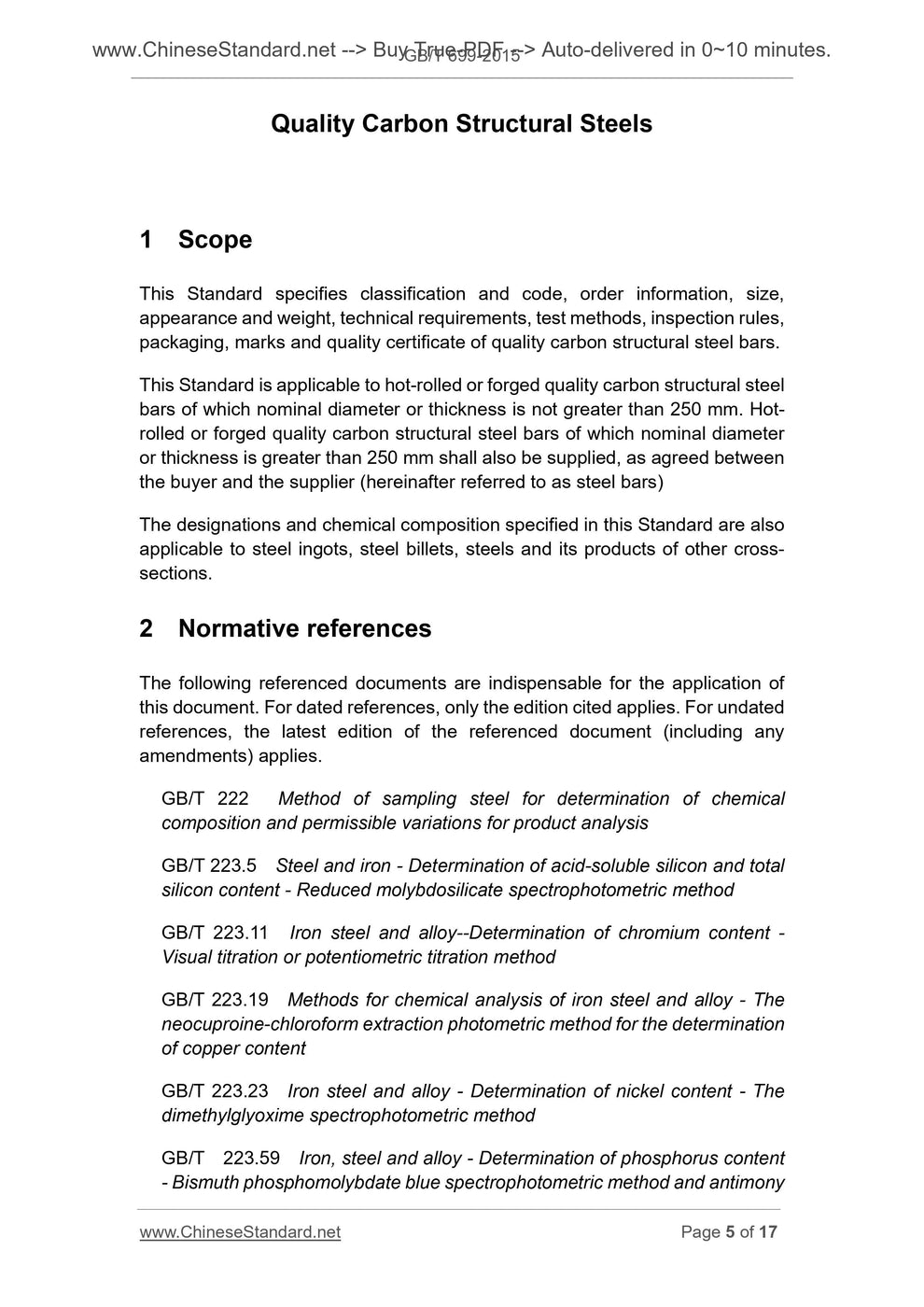 GB/T 699-2015 English PDF (GB/T699-2015) – www.ChineseStandard.us (www.ChineseStandard.net)