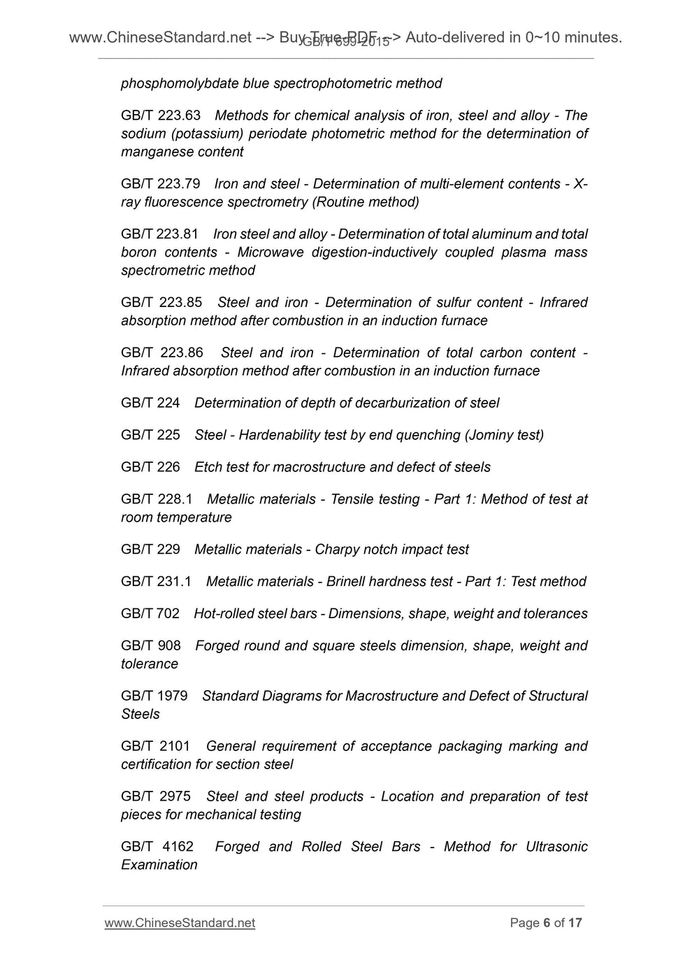 GB/T 699-2015 English PDF (GB/T699-2015) – www.ChineseStandard.us (www.ChineseStandard.net)