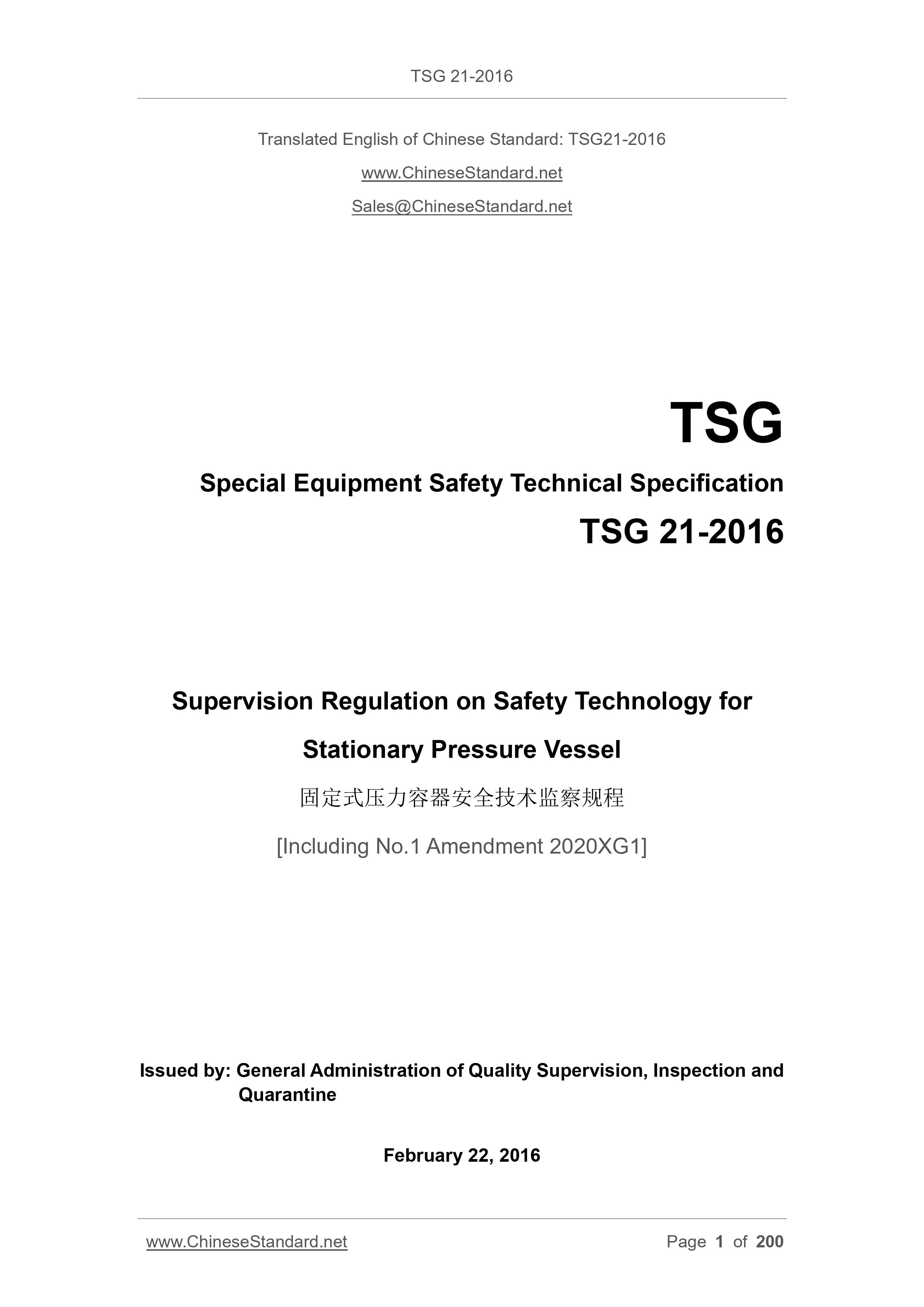 TSG 21-2016 English PDF (TSG21-2016) – Sales@ChineseStandard.net (Field ...